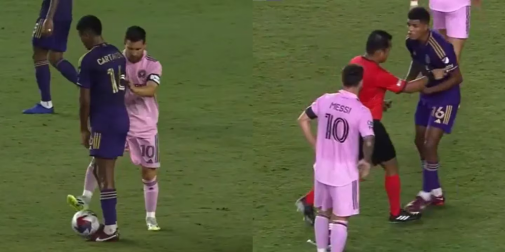 Lionel Messi jugó su primer clásico con Inter Miami, se cruzó con un rival y recibió su primera ...